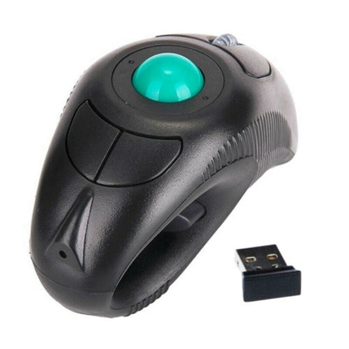 2.4G Wireless Air Mouse Ergonomic Trackball Handheld Finger USB Mouse ...
