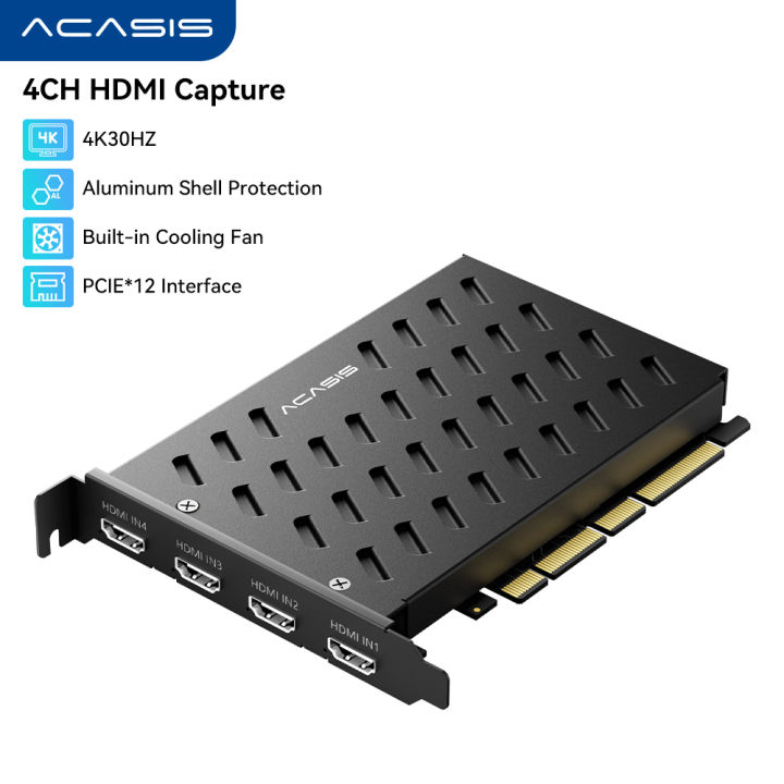 Acasis Quad 4K HDMI PCIE Capture Card 4-Channel 4K30Hz Built-in Video ...