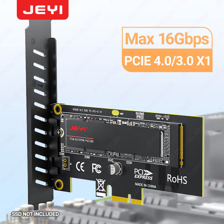 JEYI M.2 NVME SSD to PCIe 4.0 x1 Adapter Card, 2280 SSD PCIE X1 Expansion Card for Desktop PC ...