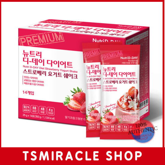 Nutri D-Day Diet Strawberry Yogurt Shake Powder 25g (81kcal) 14 packs ...