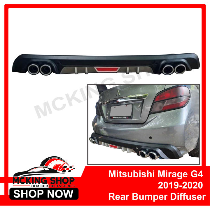 Mitsubishi Mirage G4 2019-2020 Rear Bumper Diffuser (Black/Silver ...