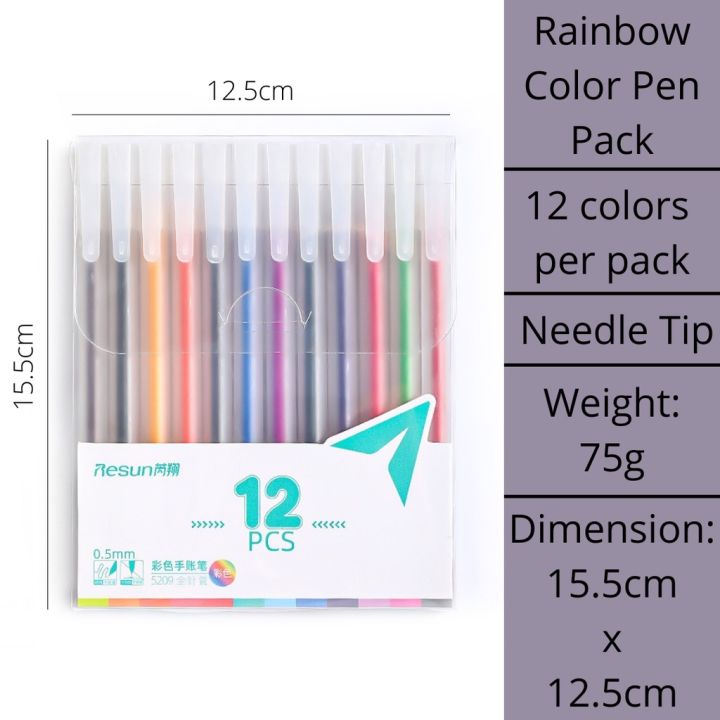 12 Color pen set for journal writing drawing marking office and ...