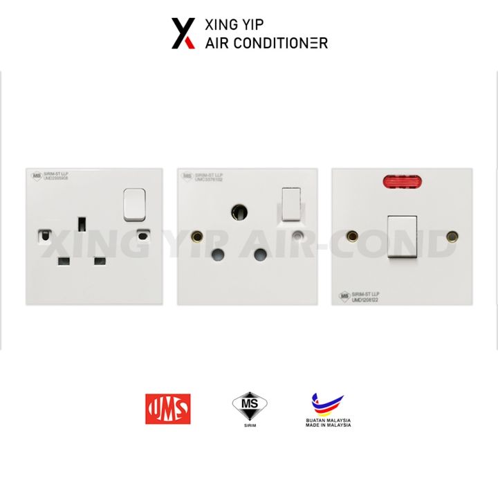 UMS 3 Pin Switch Socket / Pole Switch / Heater Switch (13A, 15A, 20A ...