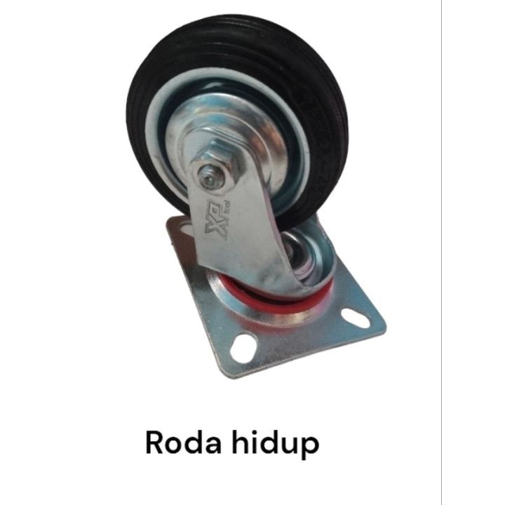 Roda hidup karet 3" / roda troly 3 inch / roda dapat di putar | Lazada ...