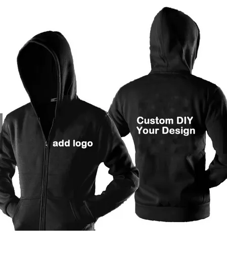 Custom Zipper Hoodies Sweatshirts Men Customized Logo Hoody Diy Design ...
