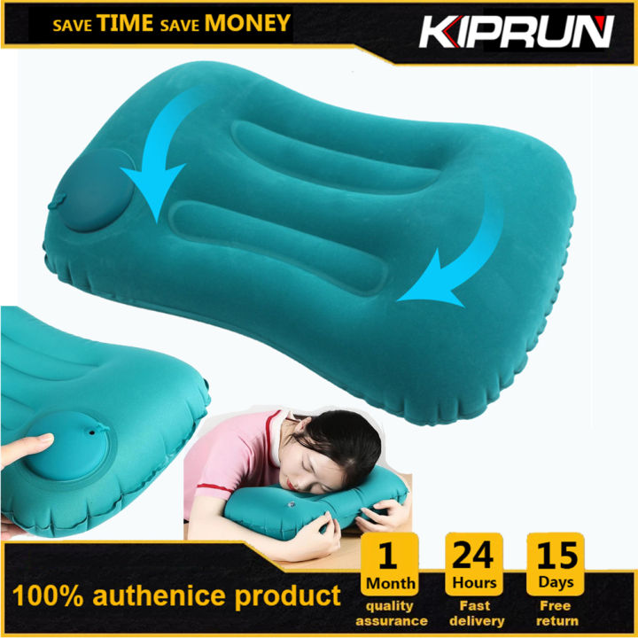 KIPRUN Air Inflatable Neck Pillow Press Type PVC Travel Pillow Portable ...