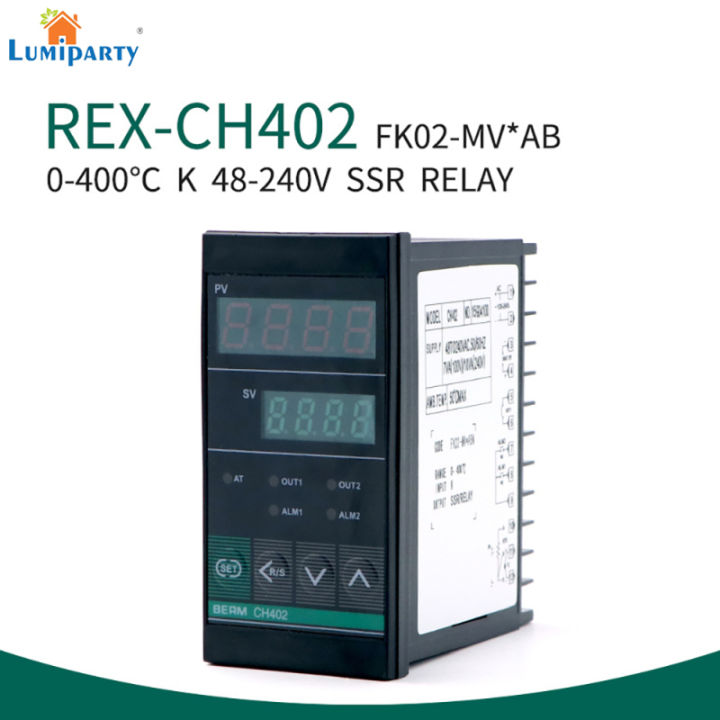 LumiParty Digital PID Thermostat REX-CH402 FK02-MV*AB 48-240VAC 0-400 Degree Temperature ...
