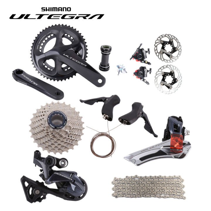 Shimano Ultegra R8000 2X11 Speed Road Bicycle Disc Brake Groupset Crankset Shifter IIIPRO Brake ...