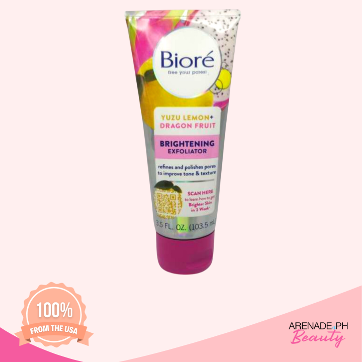 Biore Brightening Exfoliating Scrub Yuzu Lemon + Dragon Fruit - 103.5ml ...