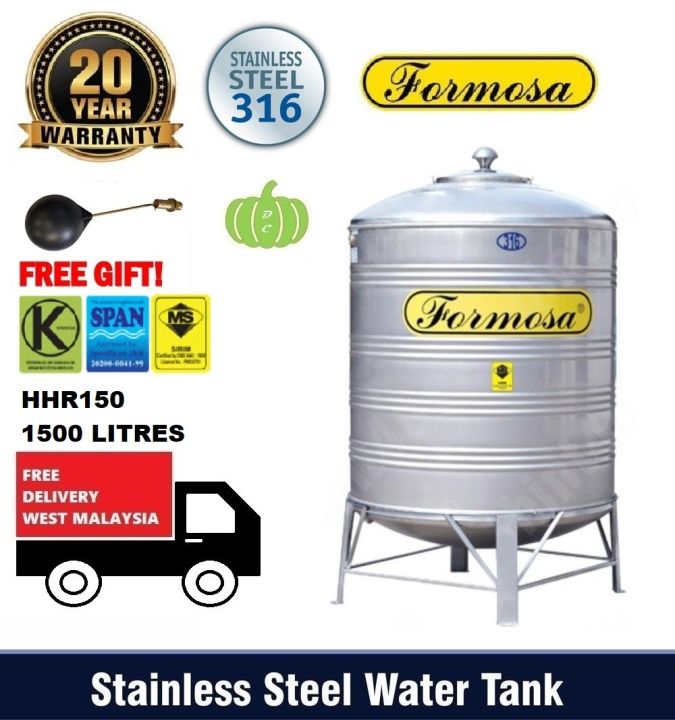Formosa 316 Stainless Steel Water Tank Slim & Tall With Stand 1500 ...