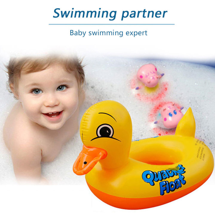 Juanya Baby Pool Float Cartoon Duck Toddlers Floaties Infant Inflatable ...
