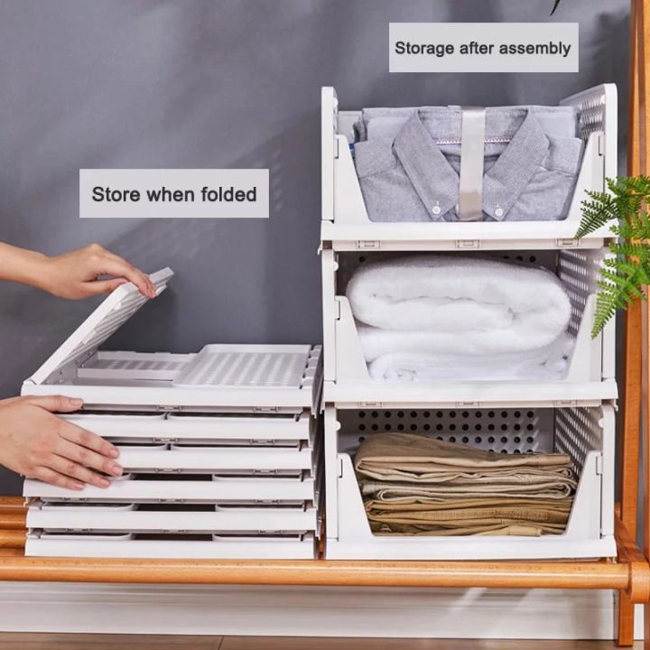 🌈READY STOCK🌈 Folding Type Multipurpose Stackable Drawer Rack Storage ...