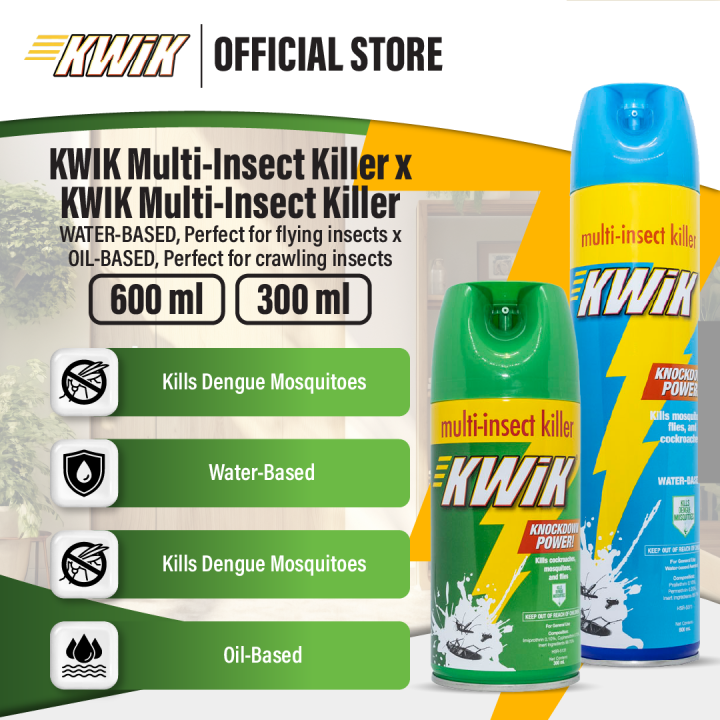 KWiK Multi-Insect Killer (Water-Based) 600mL + KWiK Multi-Insect Killer ...
