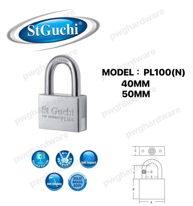 ST GUCHI PL100 SQUARE SINGLE PAD LOCK 40MM & 50MM / SIRIM MANGGA PINTU ...
