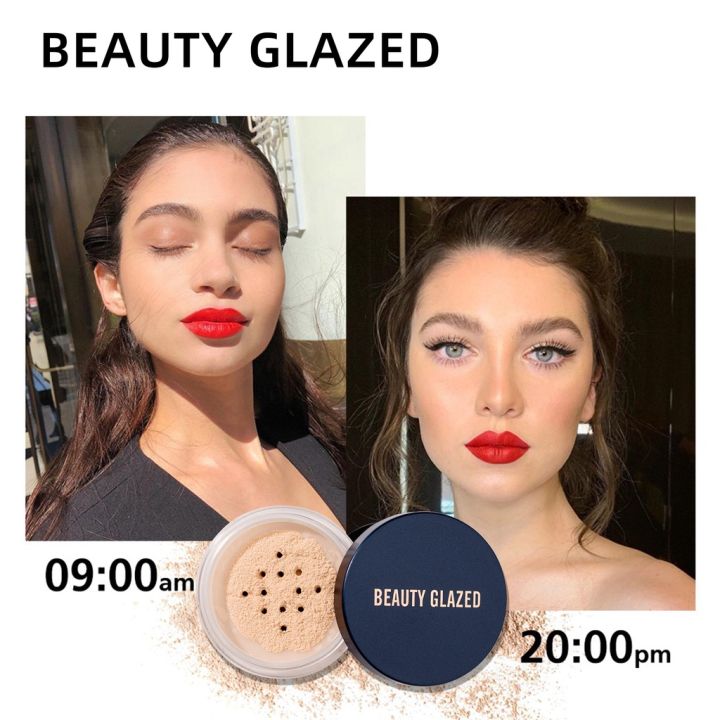 BEAUTY GLAZED Face Loose Powder Waterproof Matte Setting Finish Makeup ...