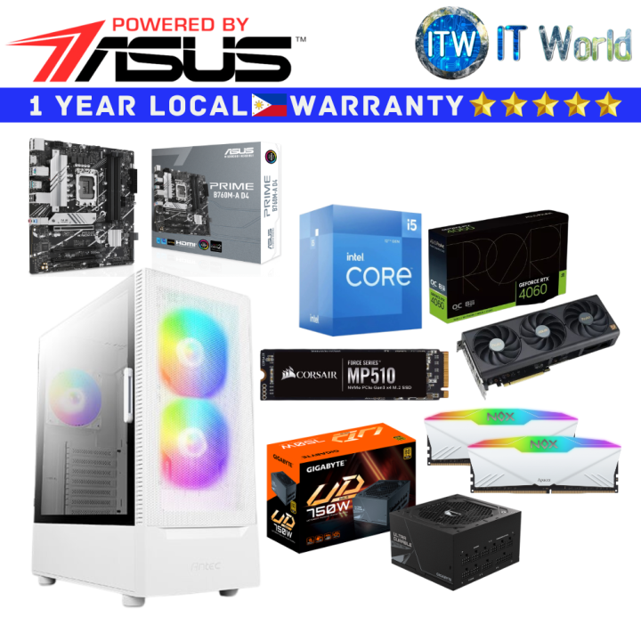 Gaming PC Powered by ASUS Desktop Computer Set Shogun Build i5-12400F ...