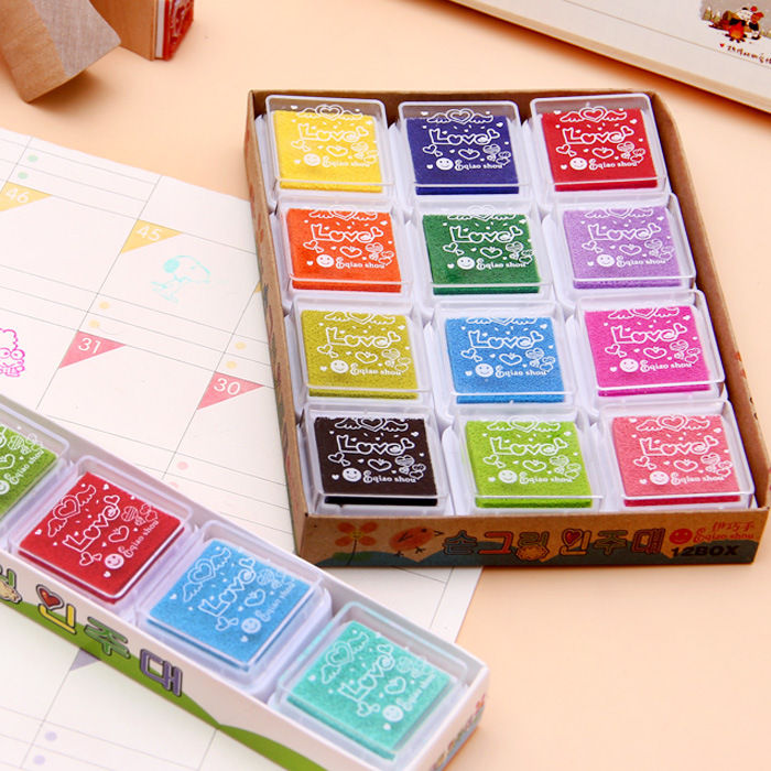 AS 12 in 1 Colorful Stamp Pad INK | Lazada PH