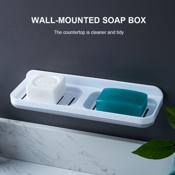 SXSA Creative Drawer Drain Suction Double Grid Wall Mounted Soap Dishes ...