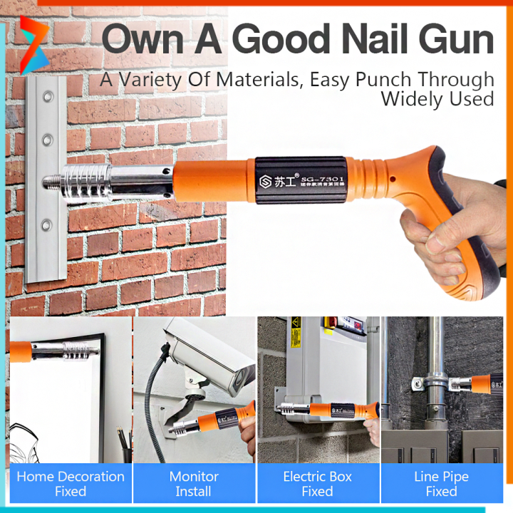 Electric Nail Gun Machine Cordless Rivets Wall Tool Manual Tacker ...