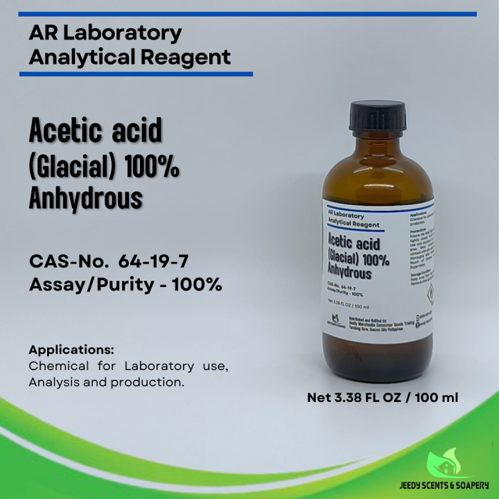 Acetic acid (Glacial) 100% Anhydrous AR Laboratory Analytical Reagent ...