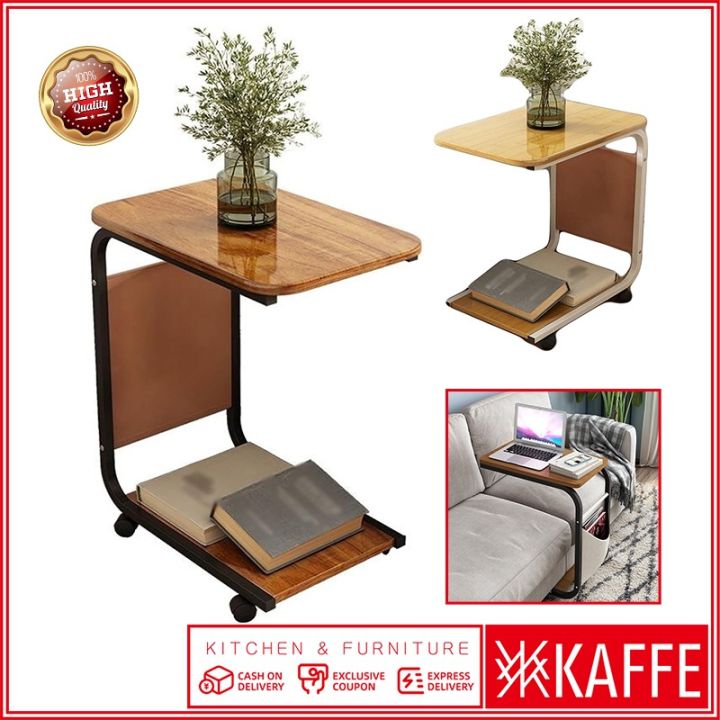 Sofa Side Table Movable Coffee Table with wheels for Living Room Home ...