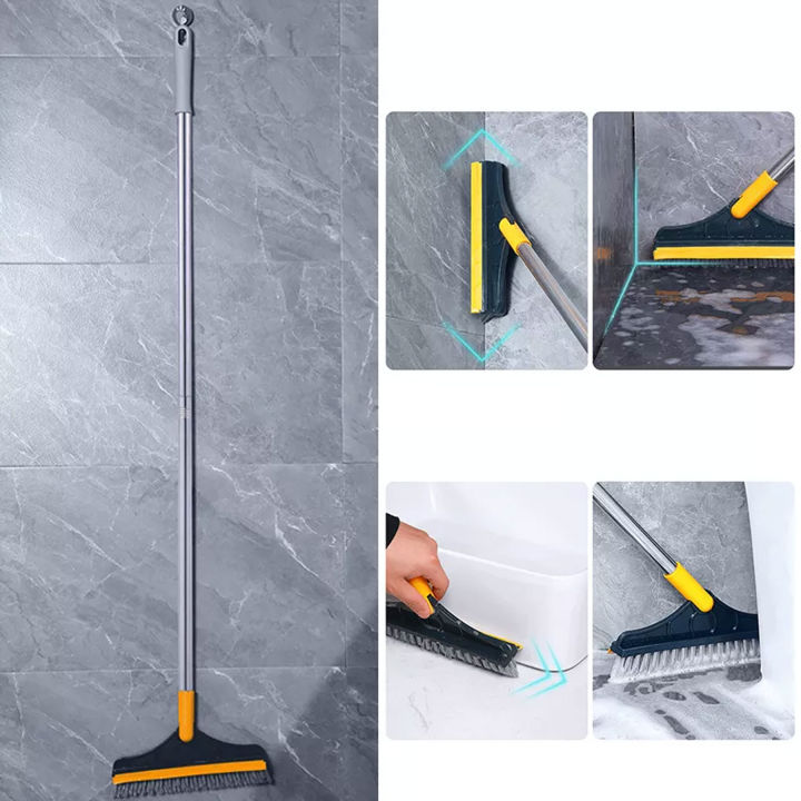 2 in 1 Scratch/Scrub/ Sweeper Rotating Floor Cleaning Brush With Long ...