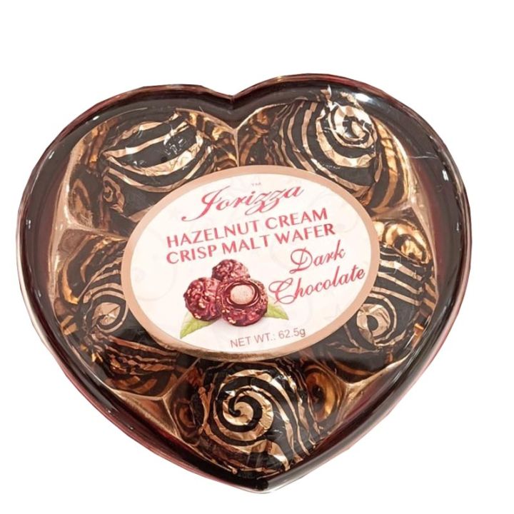 Jorizza Hazelnut Cream Crisp Malt Wafer Dark Chocolate 5pcs 62.5g Heart ...