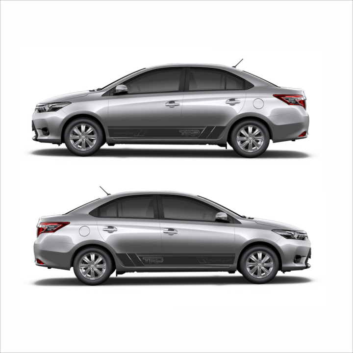 Toyota Vios TRD Linear Decal Design Gloss Black Color Cut Out Vinyl ...