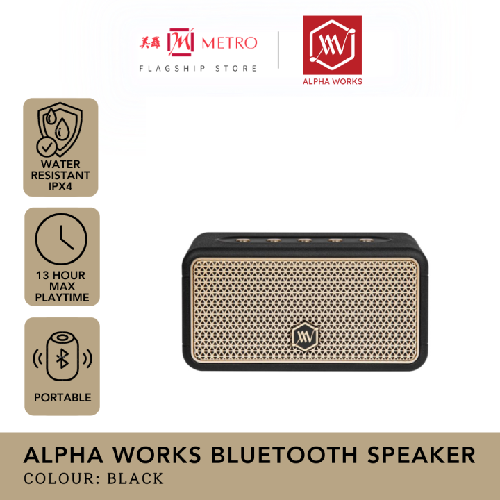 Alpha Works W38 Bluetooth Portable Speaker - Black | Lazada Singapore