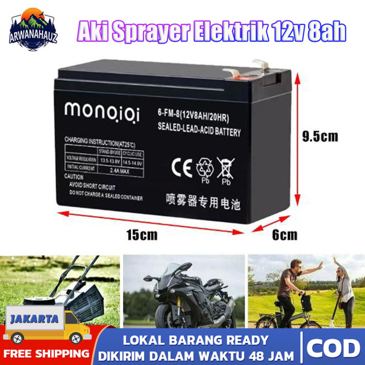 Aki Kering Sprayer Elektrik 12V 8AH / Aki Battery12V 8Ah / Aki 12a 12v ...