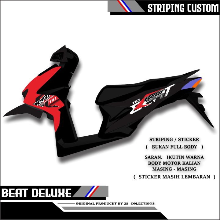 Striping Sticker Variasi Beat Deluxe List Custom Model Baru Polet ...