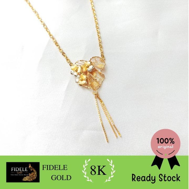 Kalung Kendari Bunga Tiga Warna Kalung Emas Asli 375 | Lazada Indonesia