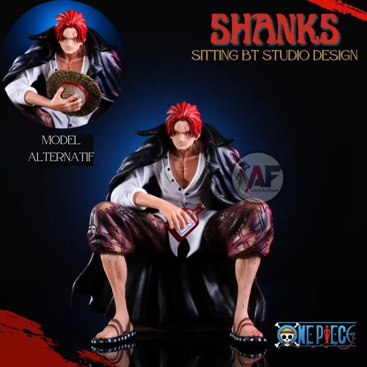 Action Figure One Piece Red haired Shanks sitting box BT studio recast ...