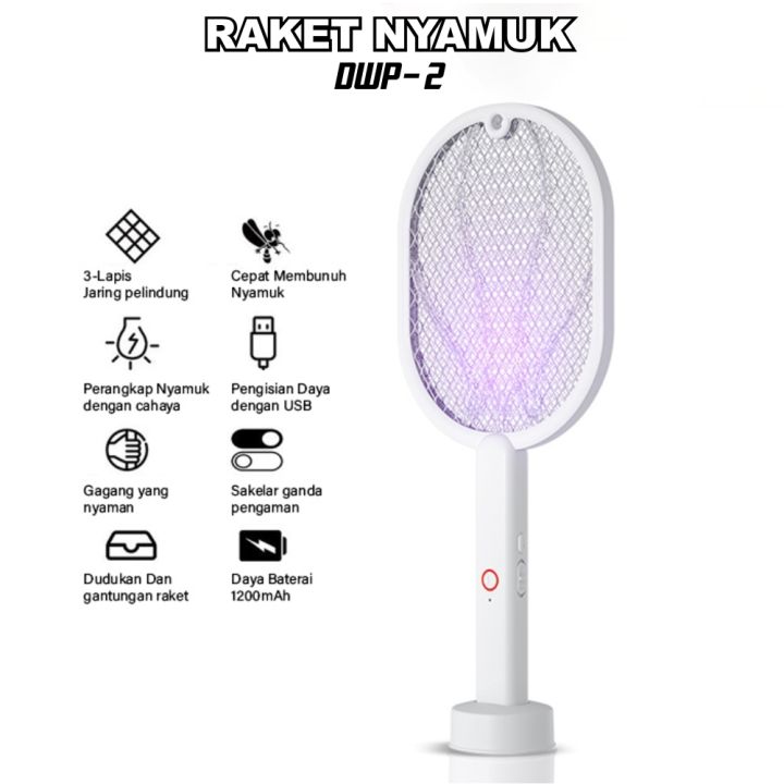 Raket Nyamuk Elektrik & Lampu LED Anti Nyamuk Electric Mosquito Racket ...