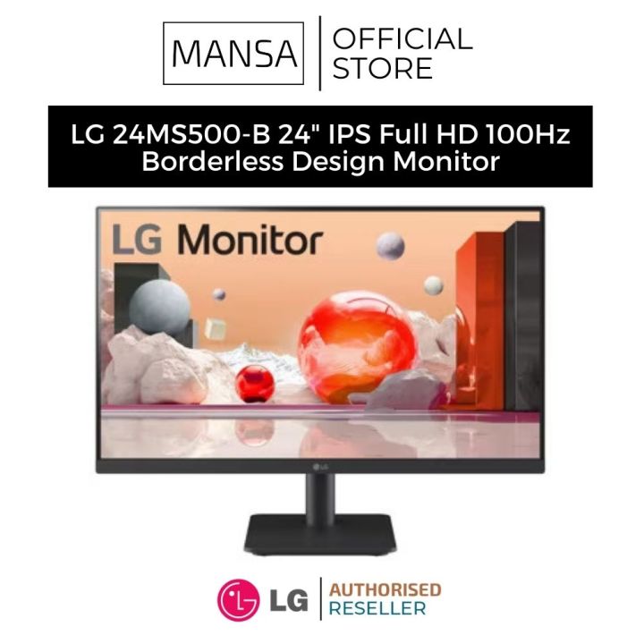 LG 24MS500-B 24" IPS Full HD 1080P 100Hz Borderless Design Monitor ...