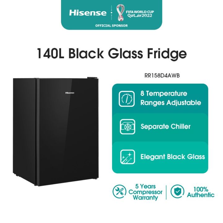 Hisense Single Door 1-Door Glass Fridge Refrigerator (140L) RR158D4AWB ...