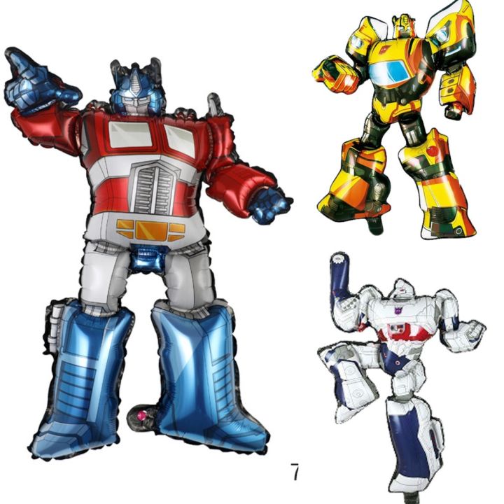 1 Set isi 3 Balon Foil Transformers Optimus Prime, Bumblebee, Megatoron ...