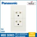 Panasonic Wide Series Duplex Universal Outlet with Ground (Shutter / No ...