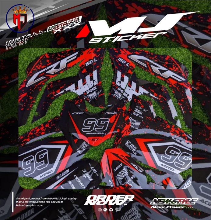 0010 DECAL CRF DESAIN KEREN BEBAS COSTUM | Lazada Indonesia