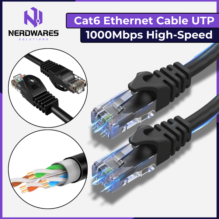 Cat6 Ethernet Cable UTP Outdoor LAN Cable Cat6e 1000Mbps High-Speed ...