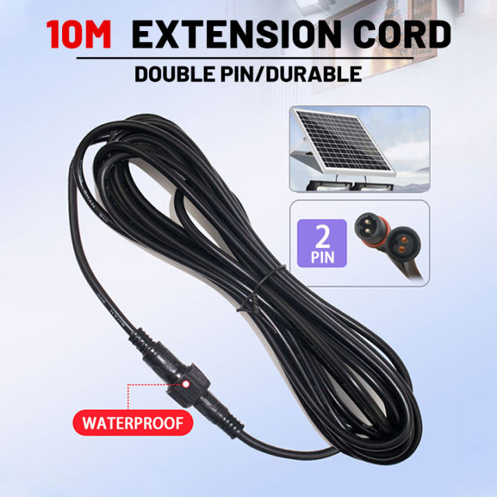 New 5M/10M Original Solar Light Extension Cable Double PinThick Wire ...