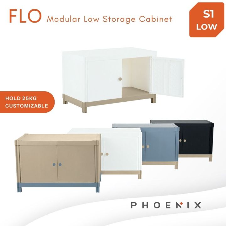 Phoenix FLO Indoor Low Storage Cabinet S1 | Plastic Base Home Kitchen ...