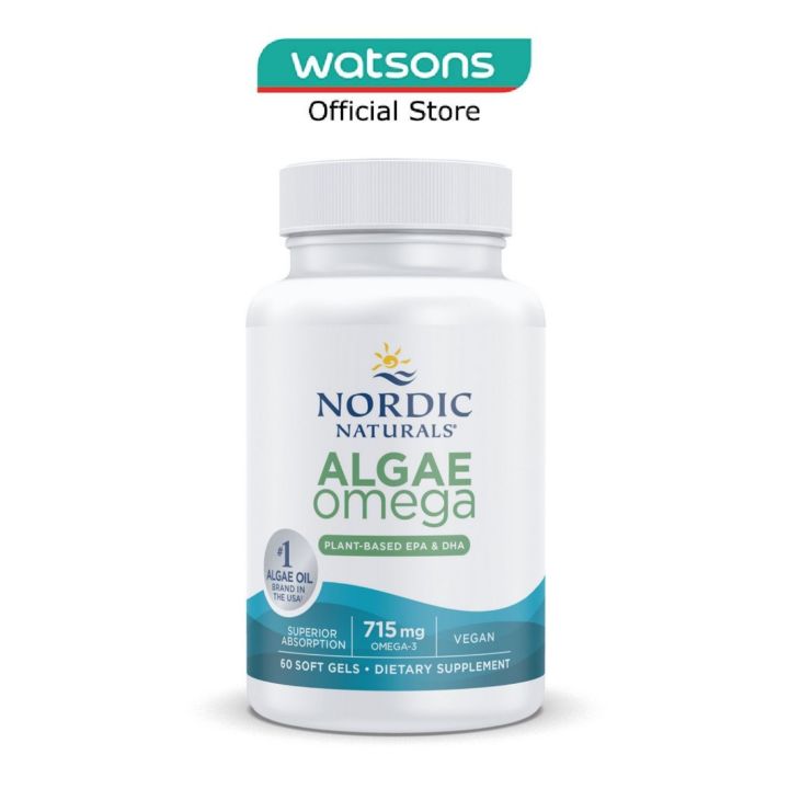 NORDIC NATURALS Algae Omega 625Mg 100% Vegetarian Omega-3 Softgels 60s ...