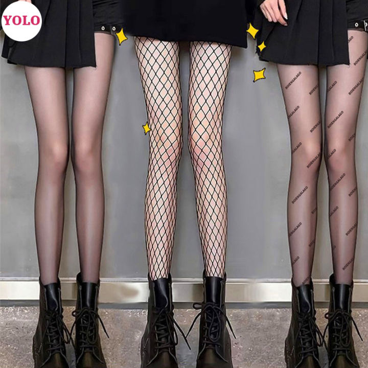 YOLO Spring and Summer Stockings Women Fishnet Stockings Anti-Snagging ...