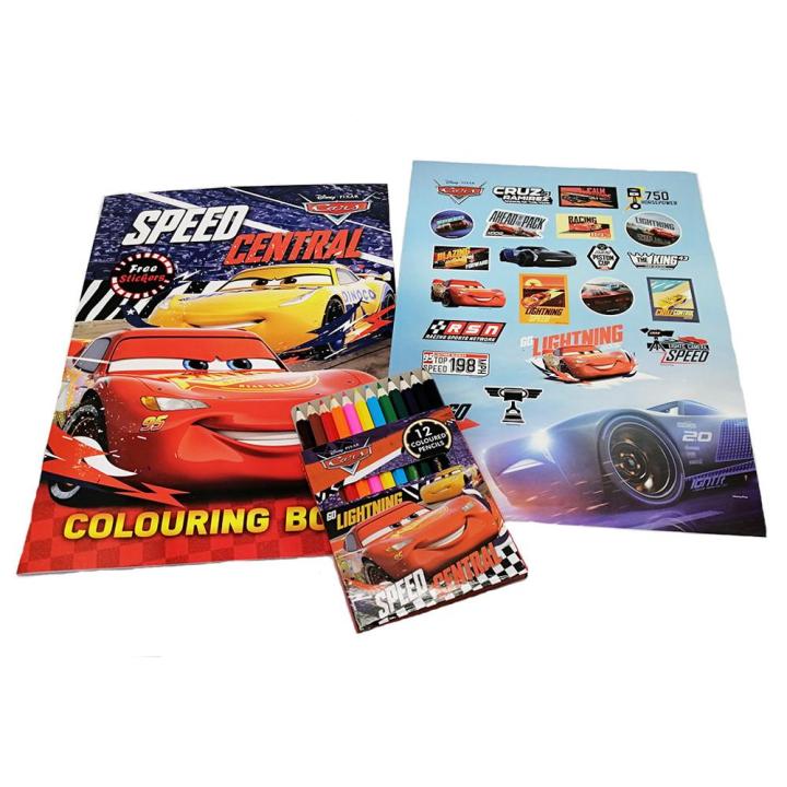 DISNEY CARS SPEED COLORING BOOK WITH COLOR PENCILS SET | Lazada