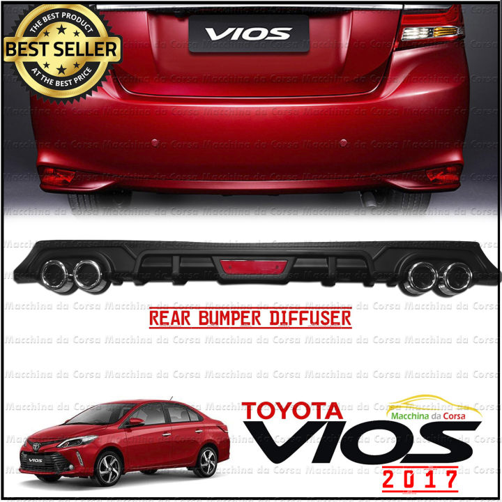 Toyota Vios 2017 3RD GEN SUPERMAN Rear Bumper Lip Diffuser (Matte Black ...
