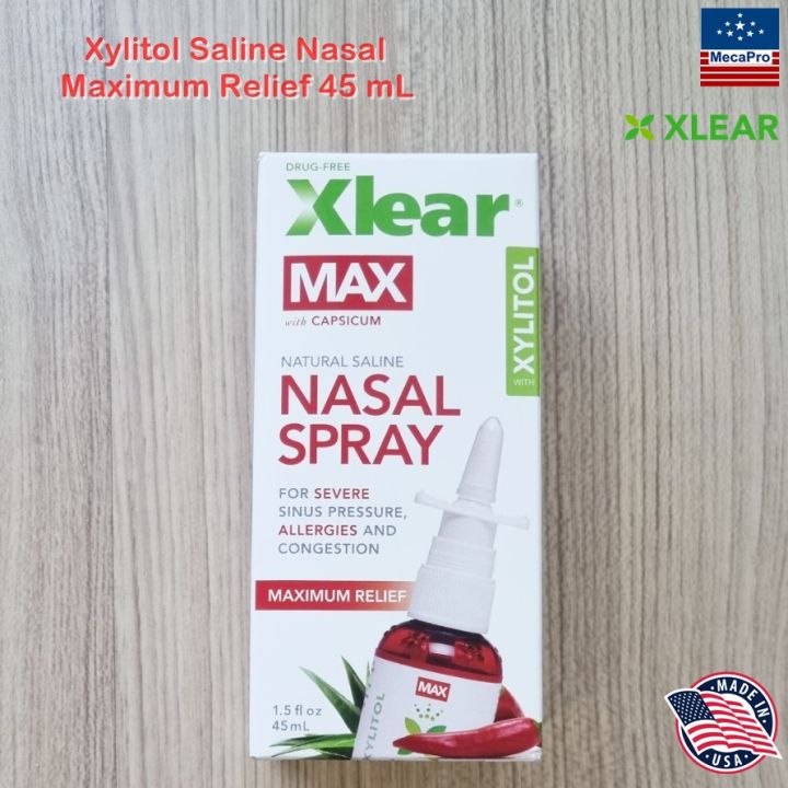 Xlear® Max with Capsium Xylitol Saline Nasal Spray Maximum Relief 45 mL ...
