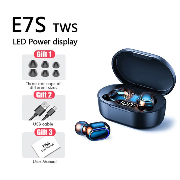TWS E7S Bluetooth Earphones Wireless Earbuds For Noise Cancelling ...