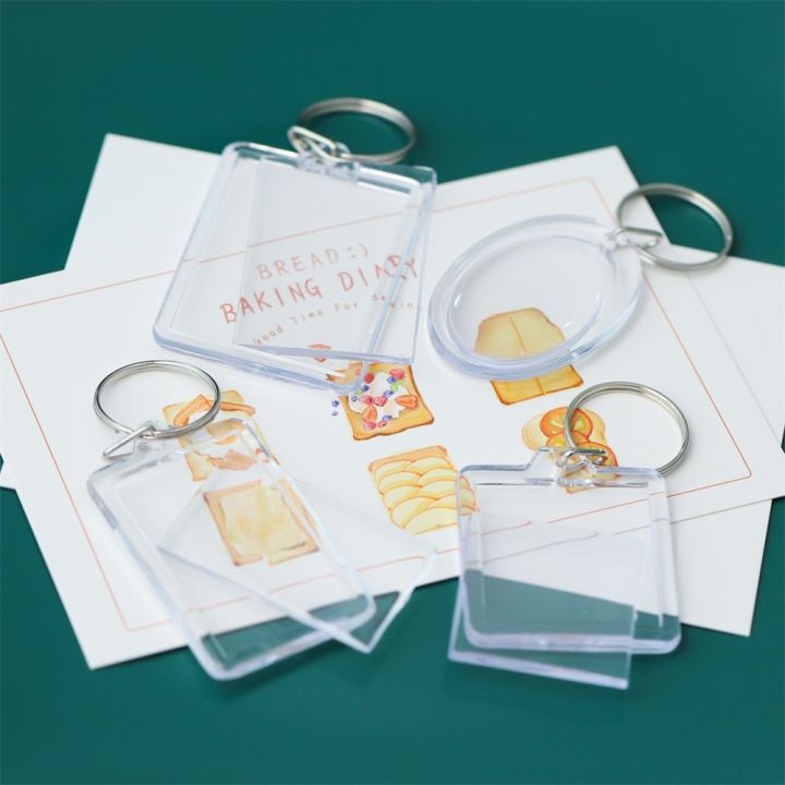 5Pcs/Pack Transparent Rectangle Blank Acrylic Insert Keychain Photo ...