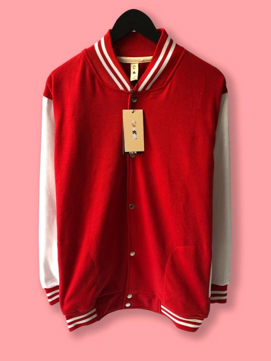 Jaket Varsity Premium CAMOE original warna Merah putih / red white ...